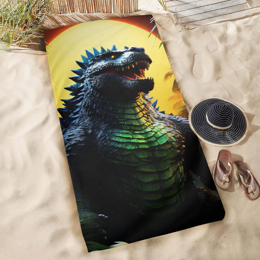Beach Towel Godzilla Gojira Kaiju Art Jungle - Etsy