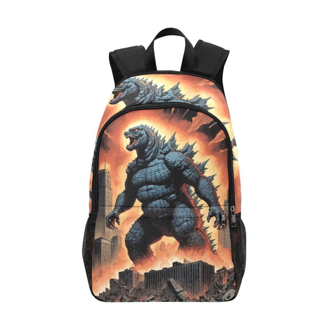 Backpack Godzilla Backpack With Mesh Pockets Handbag Bag Gojira Kaiju ...