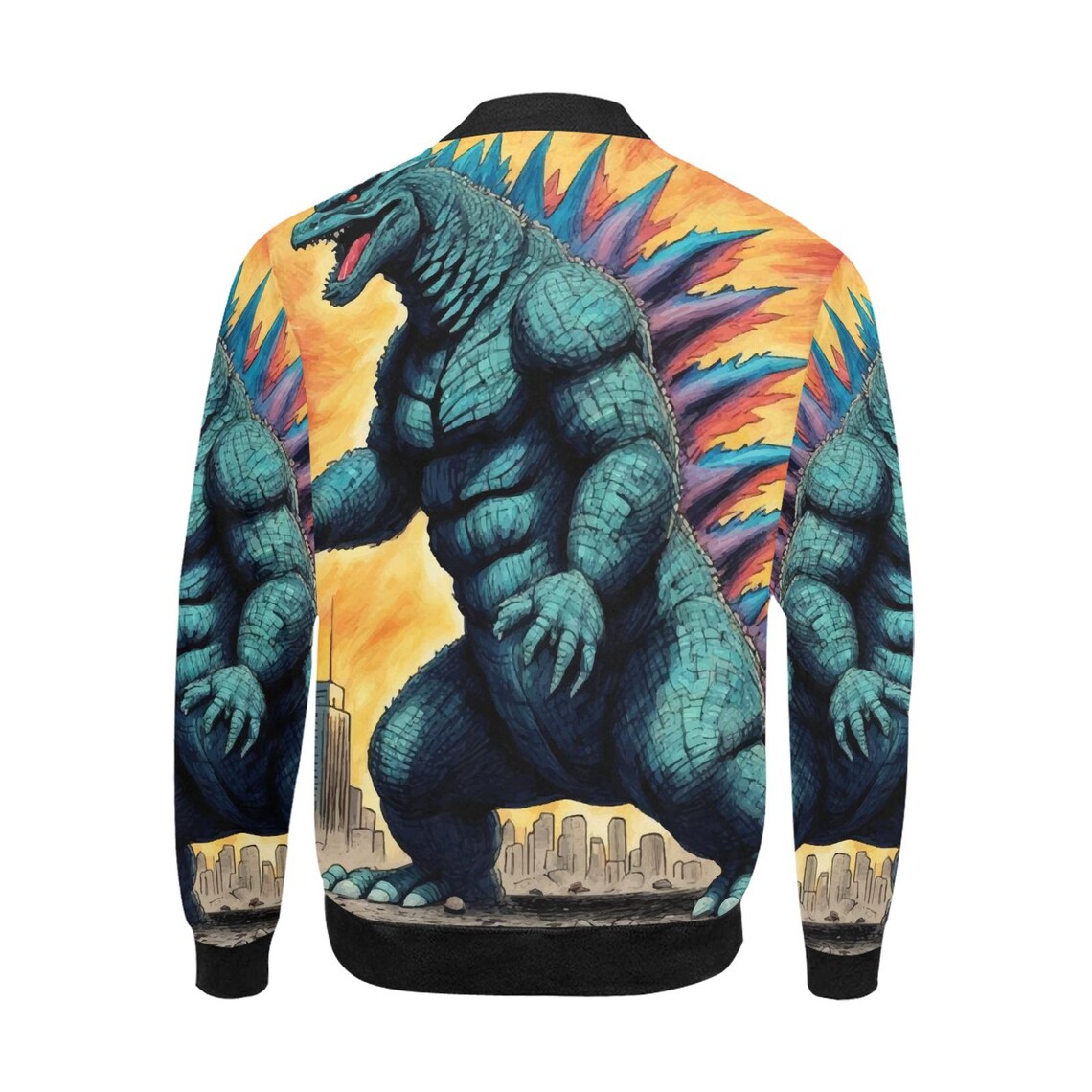 Bomber Jacket With Pockets Dinosaur Monster - Etsy