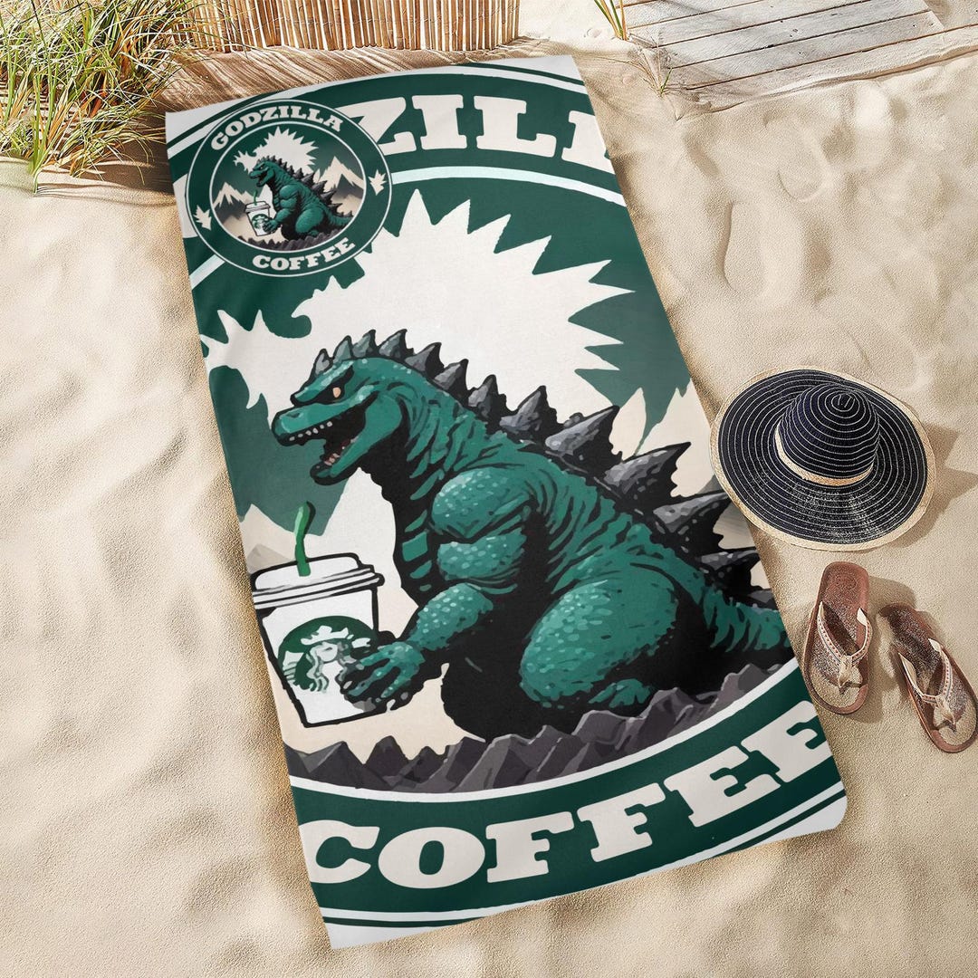 Beach Towel Coffee Godzilla Kaiju Gojira - Etsy
