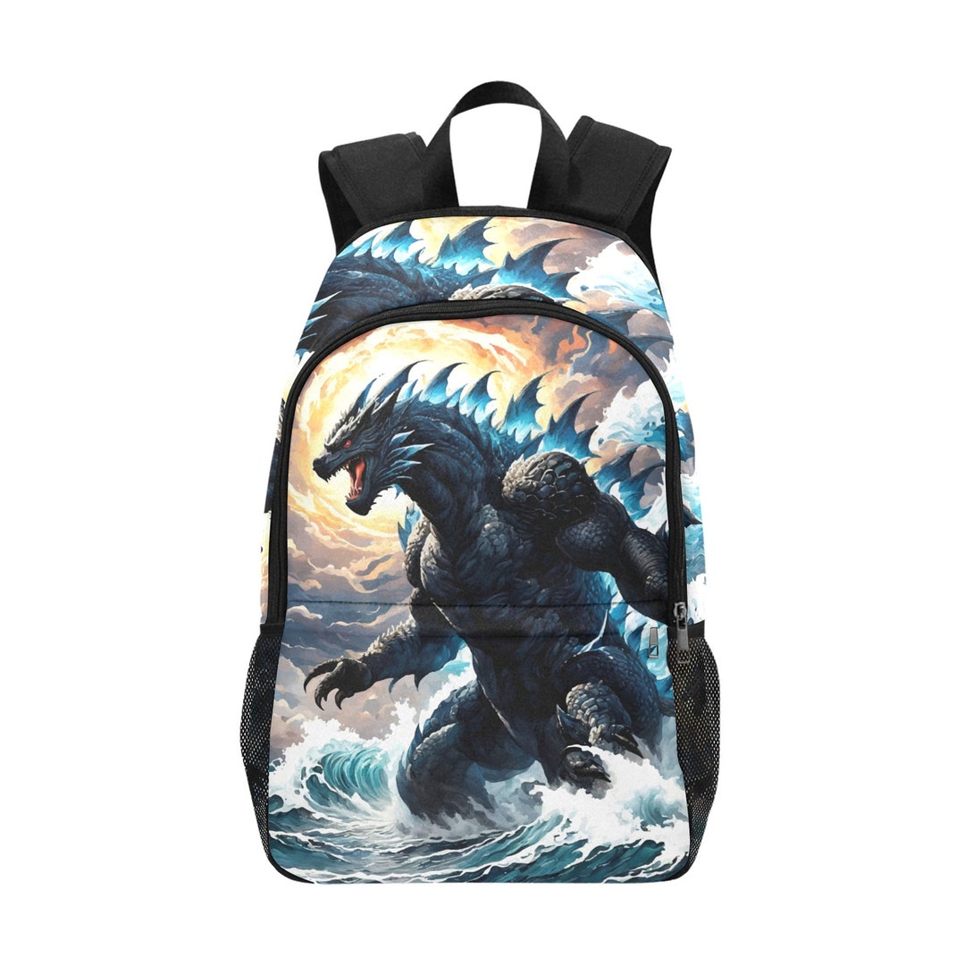 Backpack Godzilla Backpack With Mesh Pockets Handbag Bag Gojira Kaiju ...