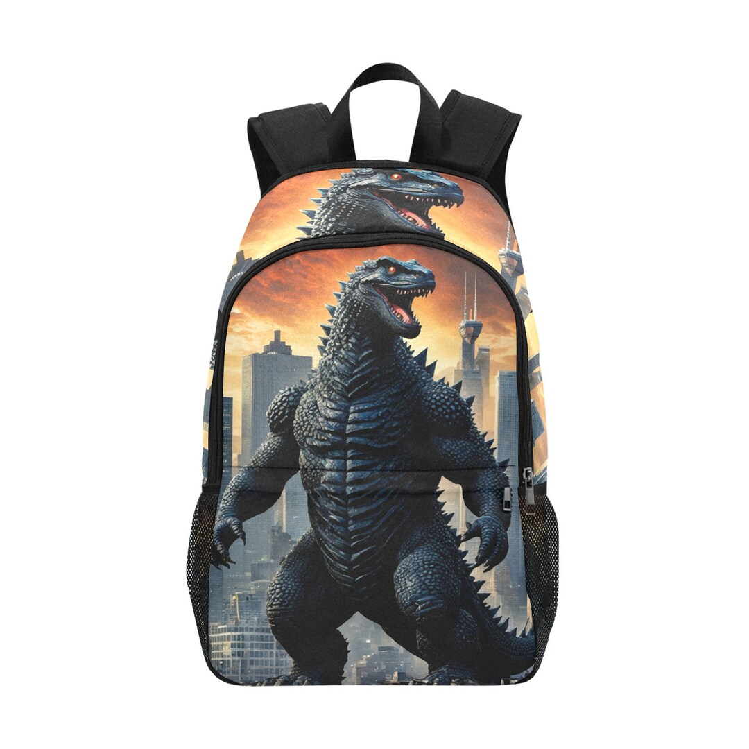 School Backpack Satchel Backpack Godzilla Backpack With Mesh Pockets ...