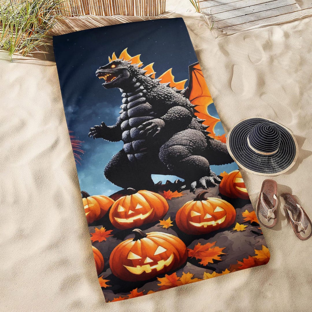 Beach Towels Godzilla Gojira Kaiju Monster Beach Godzilla Halloween ...