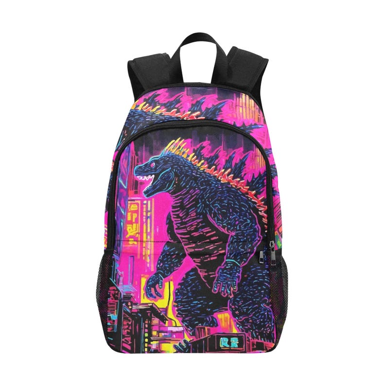 Backpack Godzilla Rucksack Bag Godzilla Hand Bag Retro Neon Godzilla ...