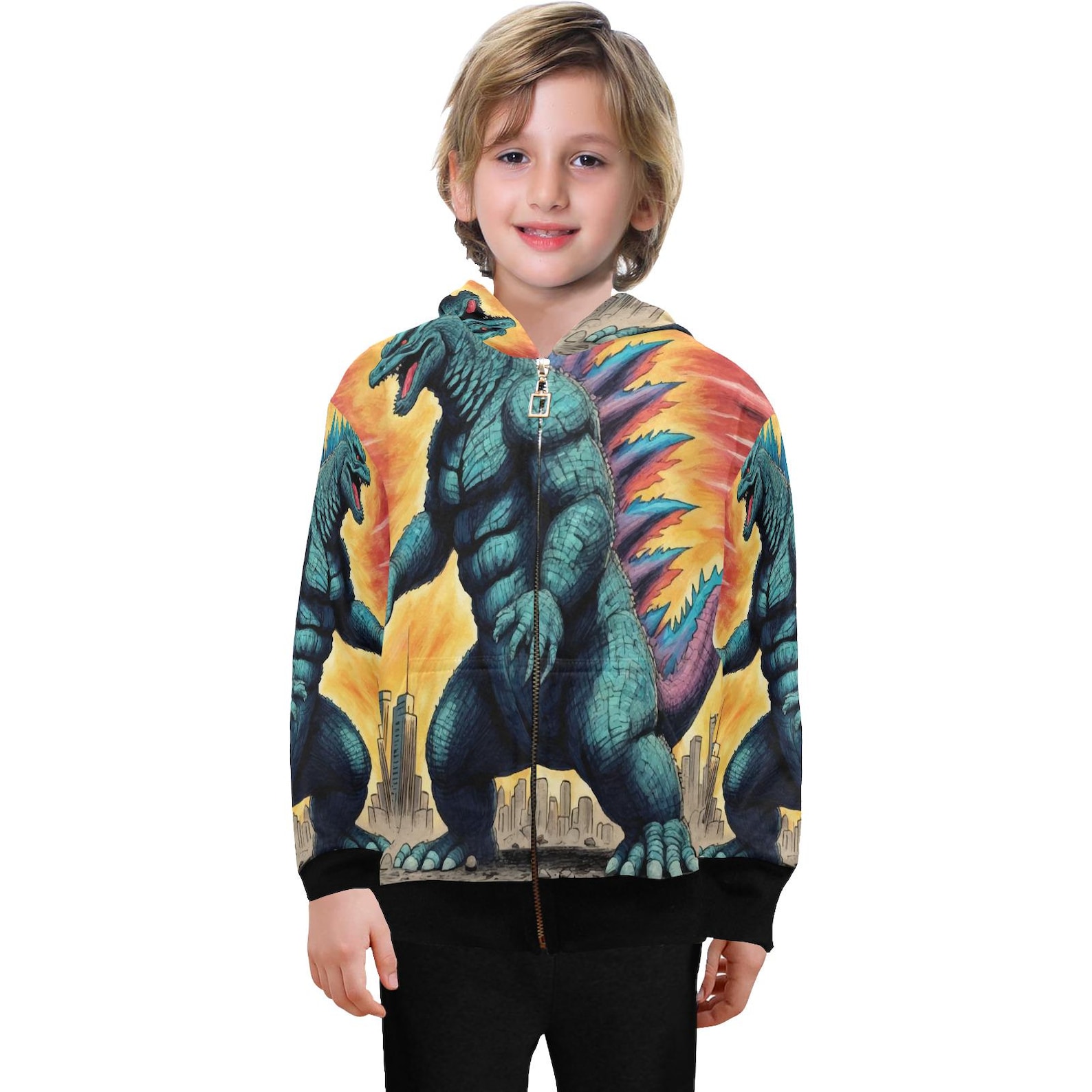 Hoodie Boys Kids Godzilla Hoodie Kaiju Retro Cartoon Hoodie Comics ...