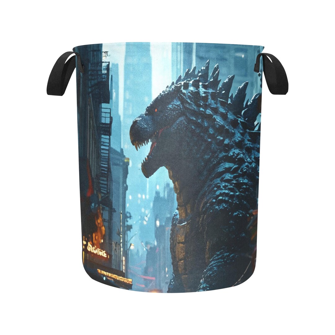Laundry Basket Laundry Hamper Basket Godzillas Comics Vintage Art Godzilla Cartoon Retro Monster ...