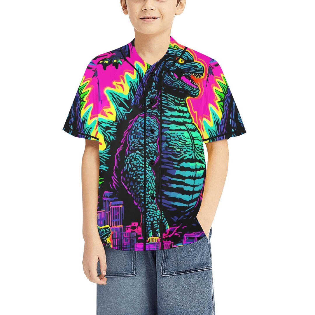 Kid's Baseball Jersey Godzilla Kaiju Gojira - Etsy