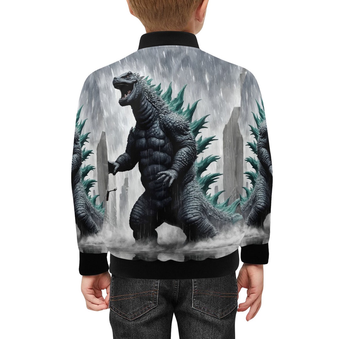 Kids Bomber Jacket With Pockets Godzilla Gojira Kaiju Comics Art - Etsy