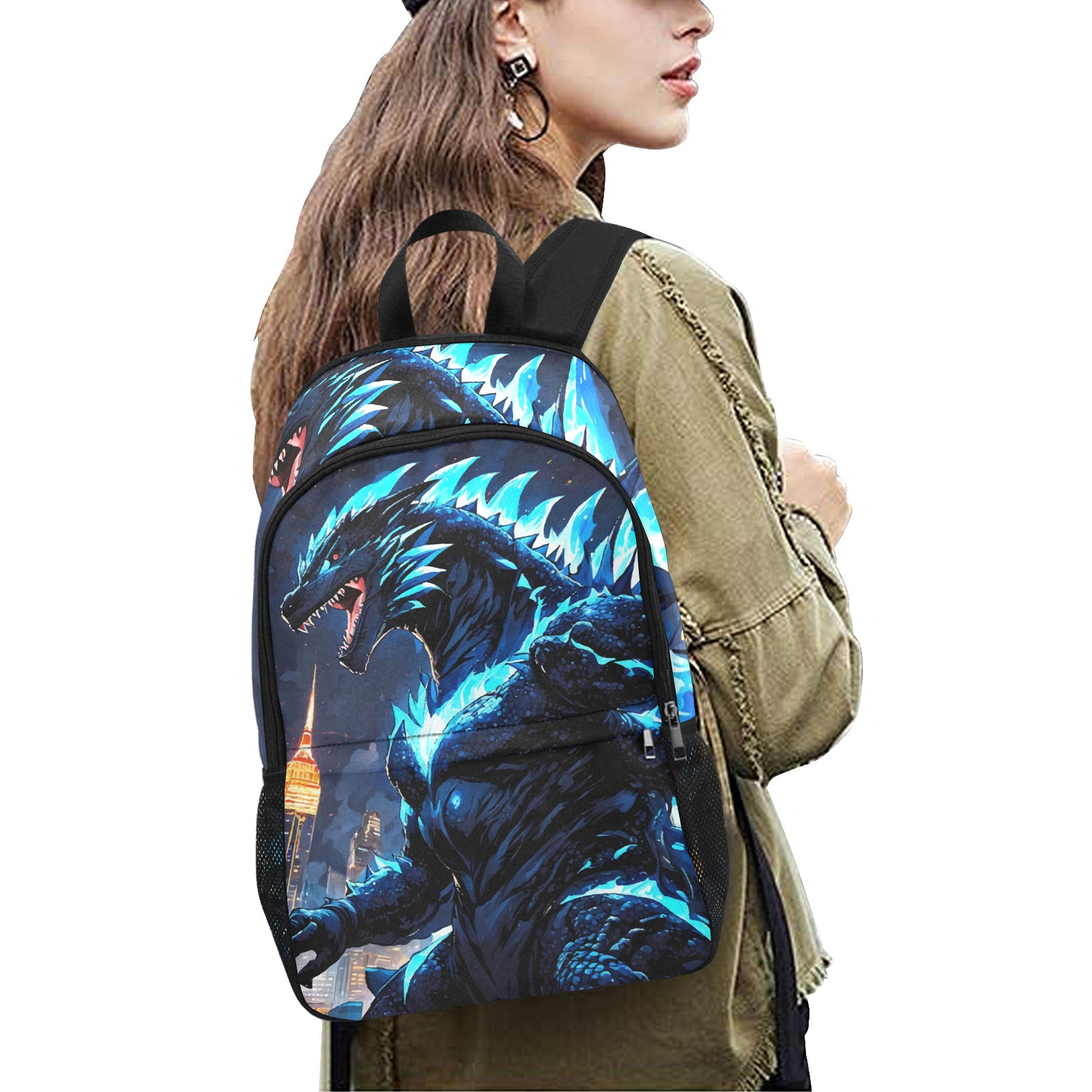 Backpack Godzilla Backpack With Mesh Pockets Handbag Bag Gojira Kaiju ...