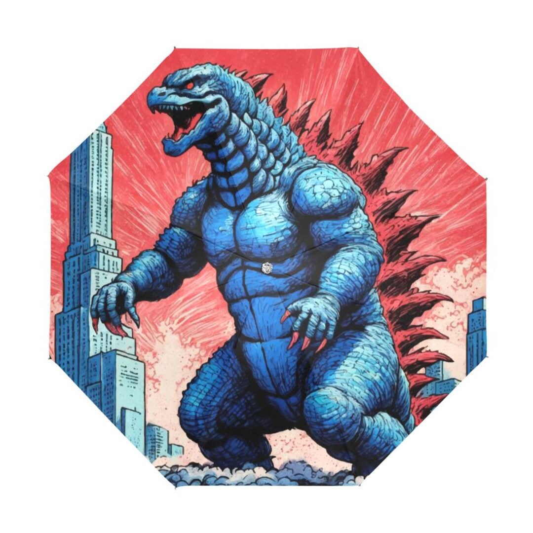 Kids Foldable UV Umbrella Kaiju Gojira Monster Godzilla Retro Vintage ...