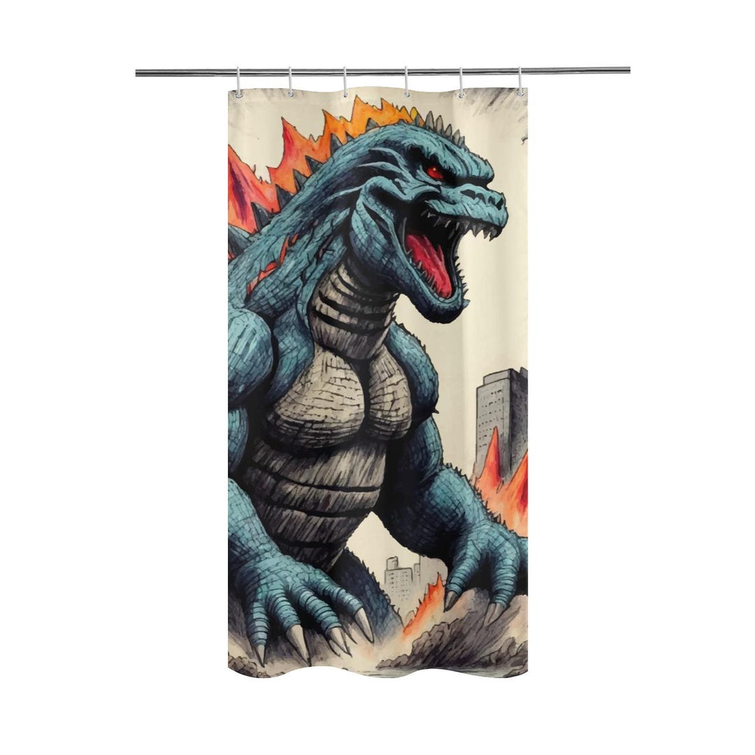 Shower Curtain 36"x 72" Godzilla Kaiju Godzillas Comics Retro Vintage ...
