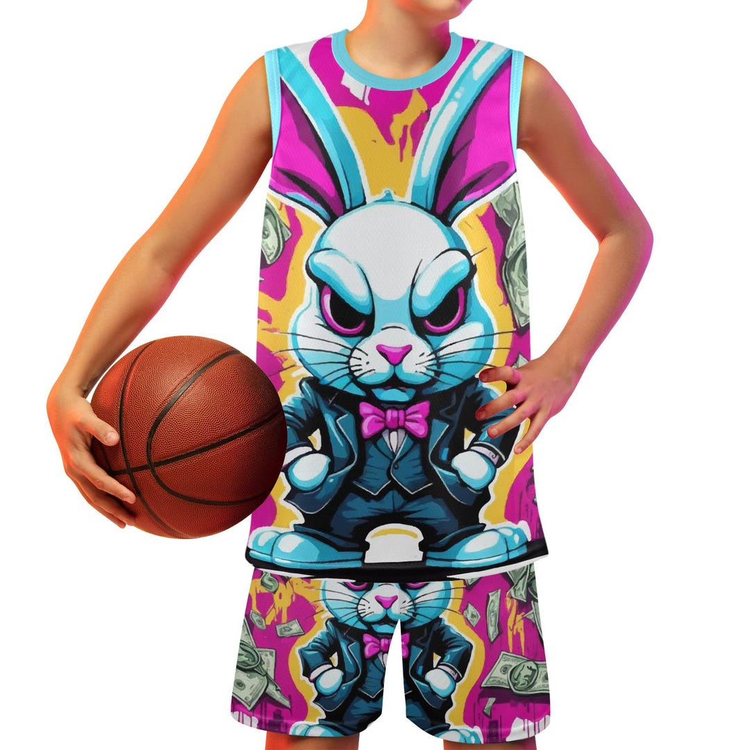 Basketball Uniform Gangsta Bunny Comics Cartoon Custom Basketball ...