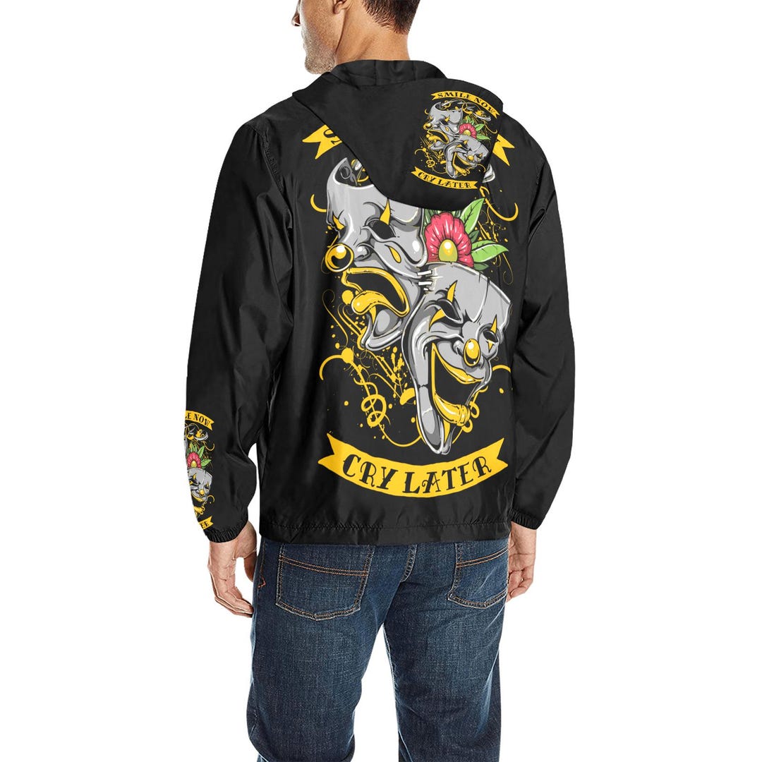 Windbreaker Men Windbreaker Smile Now Cry Later Chicano Cholo - Etsy