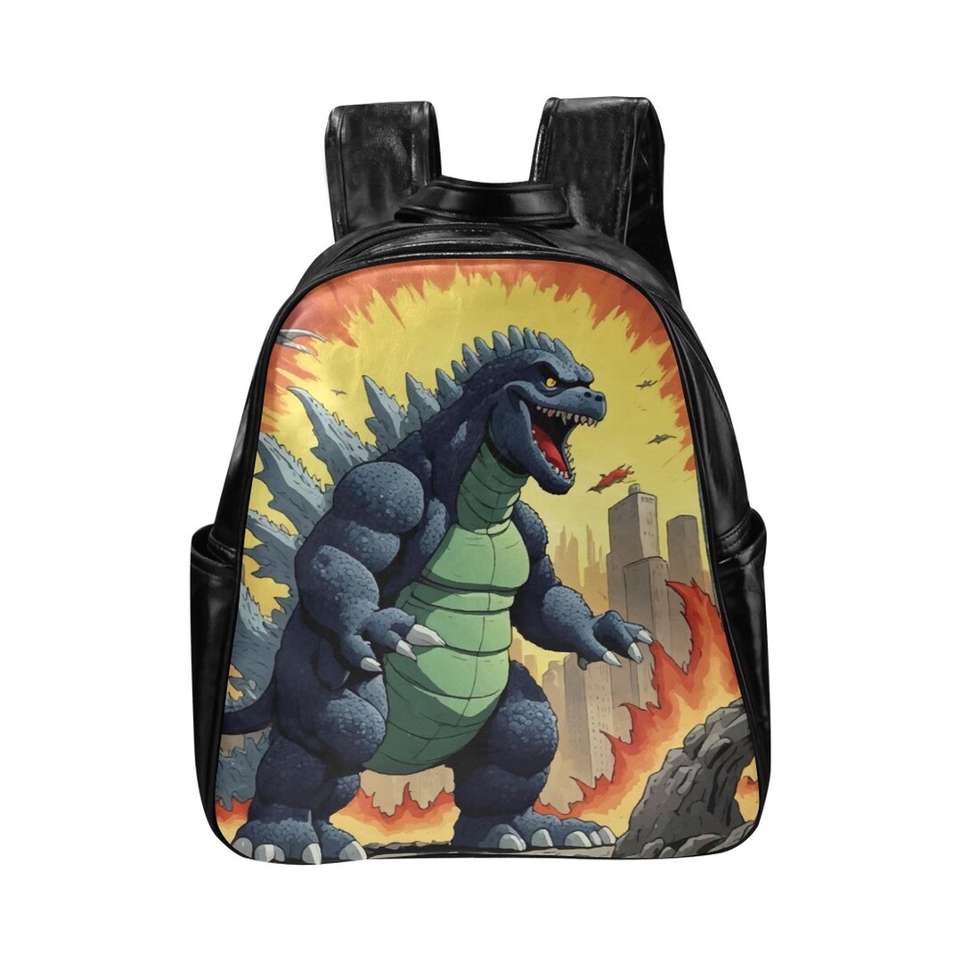 Backpack Backpack PU Leather Godzilla Backpacks Kaiju Gojira - Etsy
