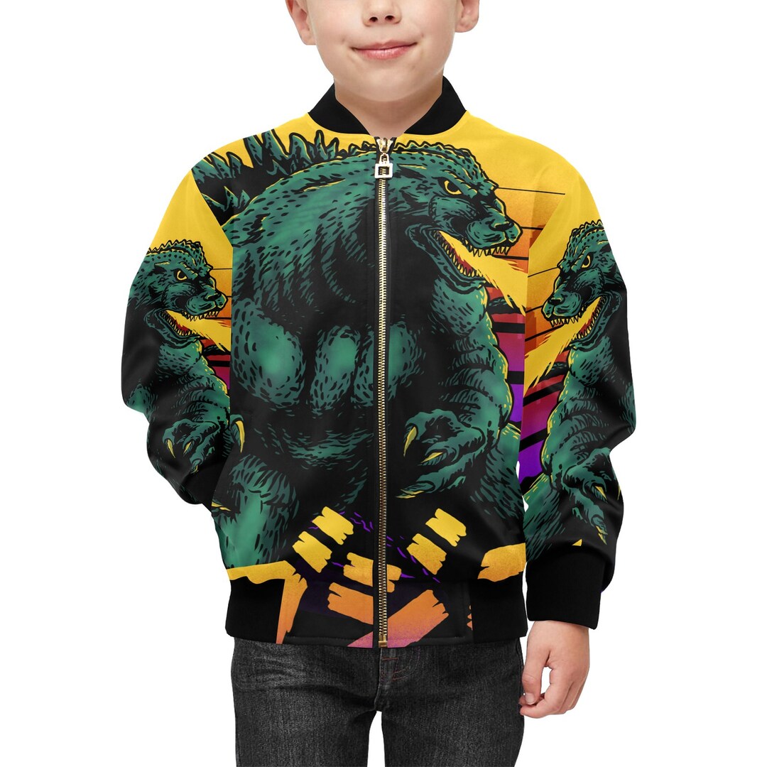 Kids Bomber Jacke Mit Taschen Godzilla Gojira Kaiju - Etsy