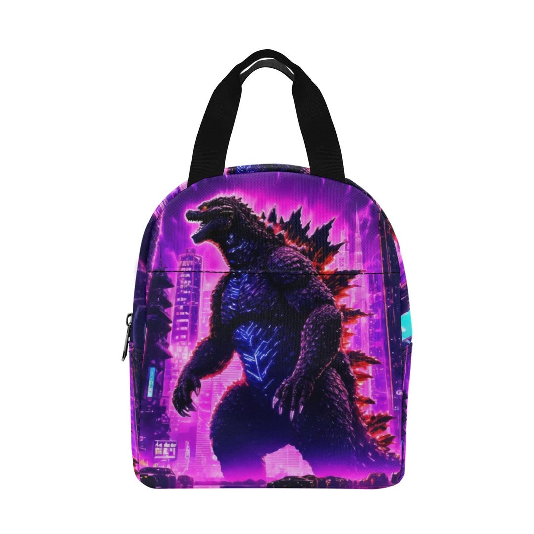 Lunch Bag Godzilla Bag Kaiju Backpack Gojira Neon Cartoon Retro - Etsy