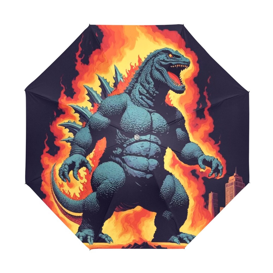 Anti UV Umbrella Godzilla Kids Foldable Kaiju Gojira Monsters Art - Etsy