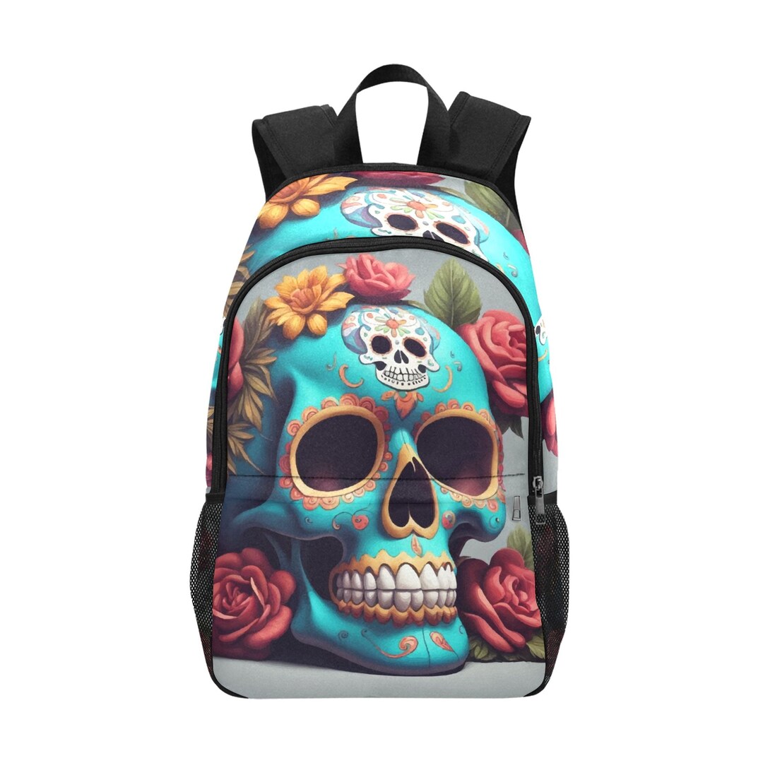 Backpack Rucksack With Mesh Pockets Bag Hand Bag Día De Los Muertos ...