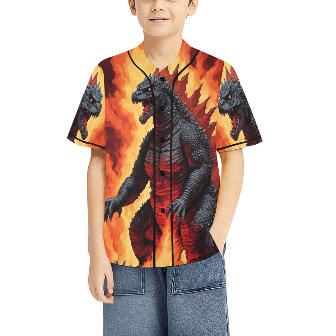 Kid's Baseball Jersey Godzilla Kaiju Gojira - Etsy