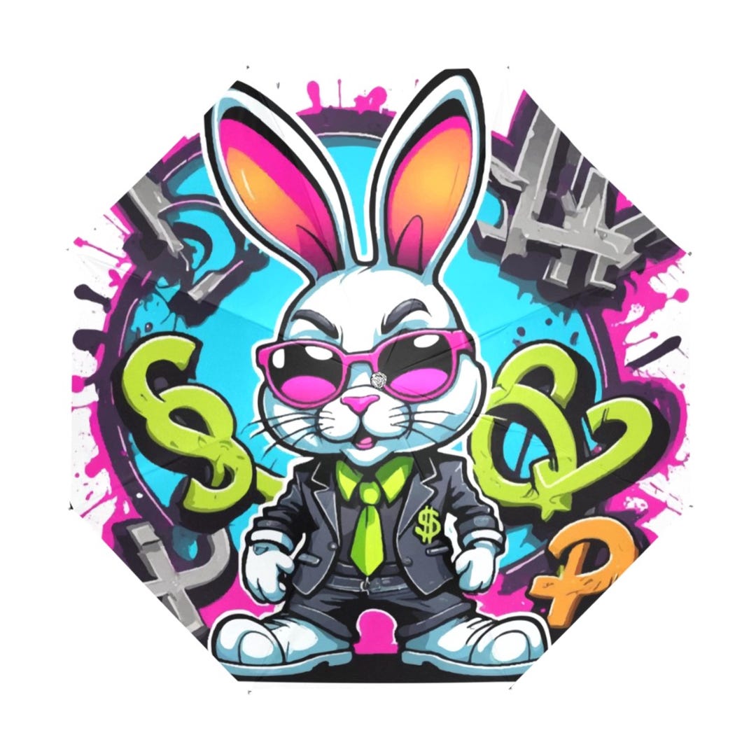 Umbrella Anti-uv Foldable Comics Parasol Bunny Pimp Cartoon - Etsy