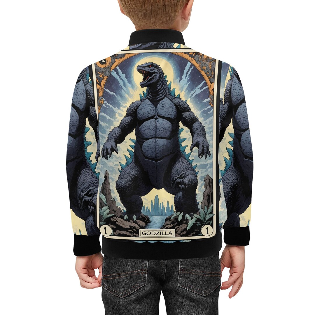 Kids Bomber Jacket With Pockets Godzilla Gojira Kaiju Retro - Etsy