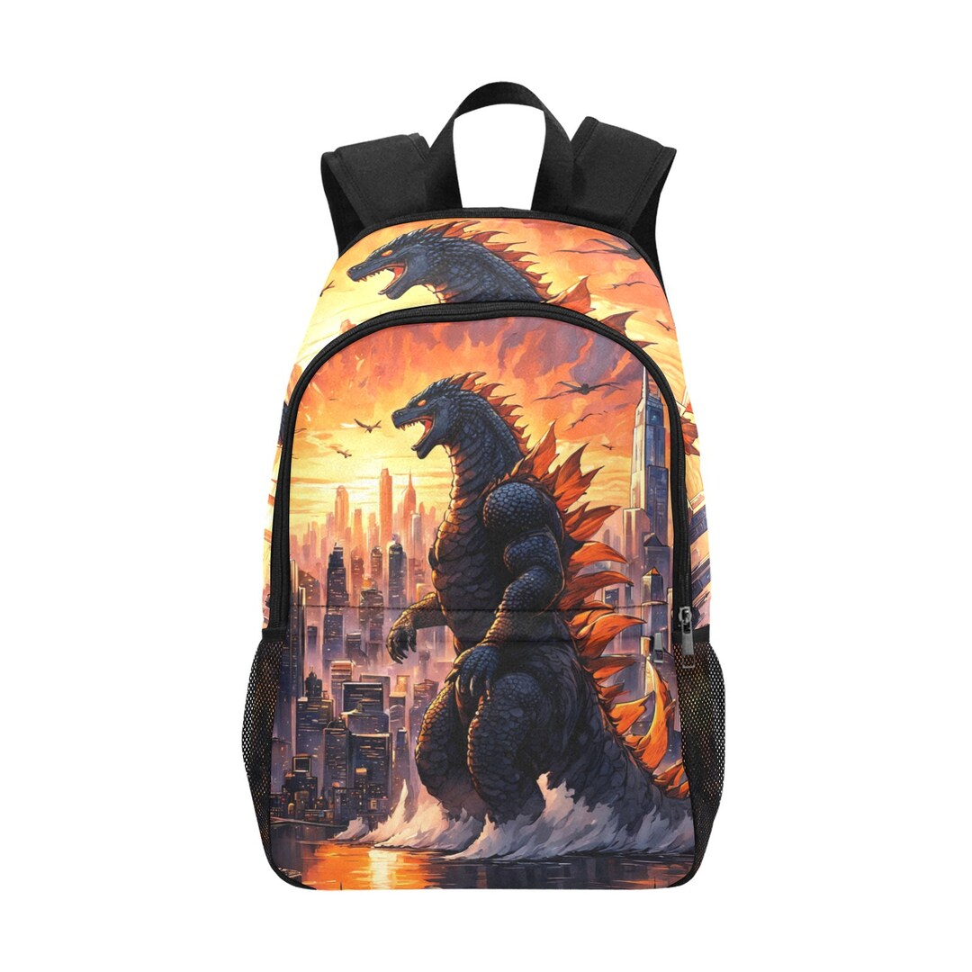 Backpack Godzilla Backpack With Mesh Pockets Handbag Bag Gojira Kaiju ...