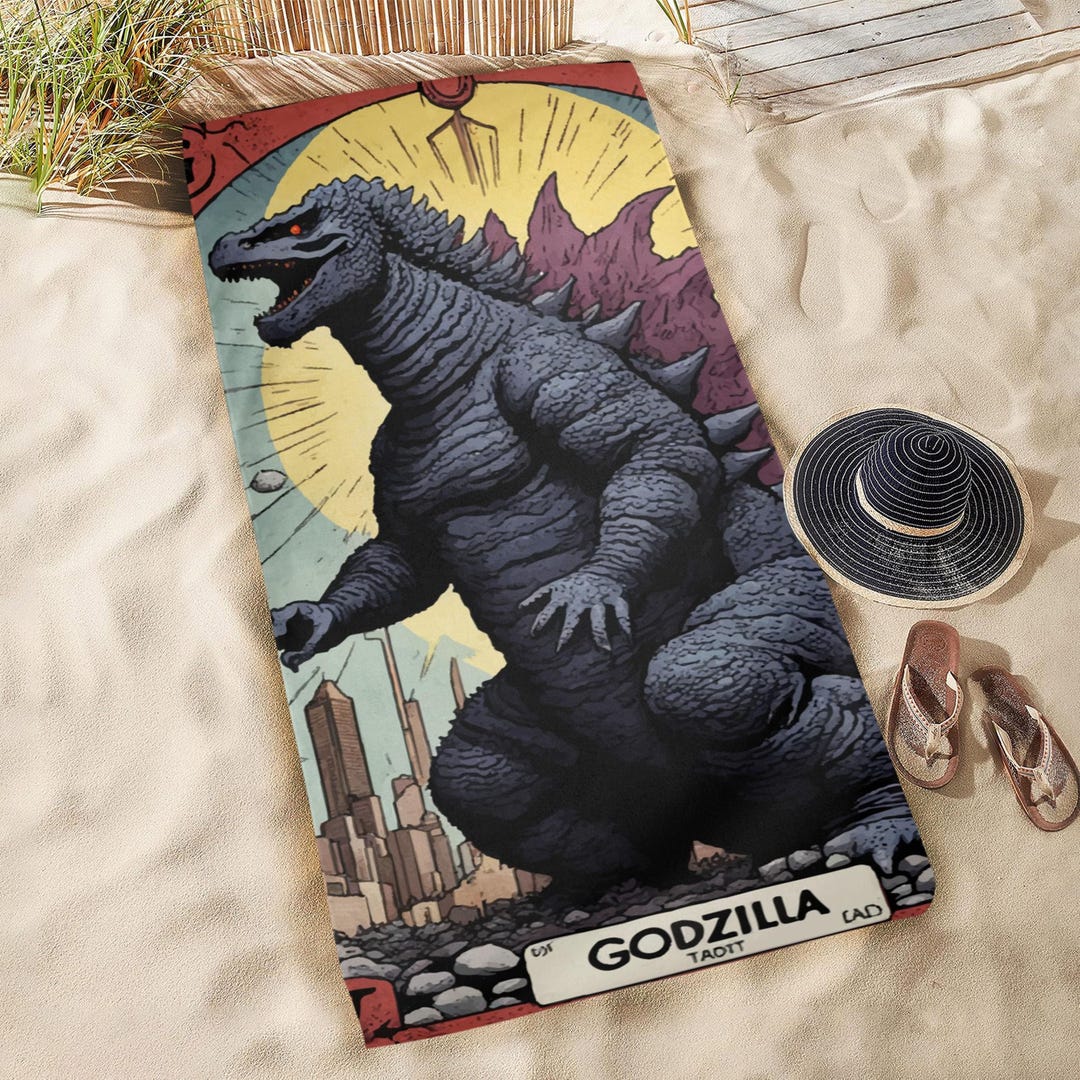 Beach Towels Godzilla Gojira Kaiju Art Japan Monster Beach Godzilla ...