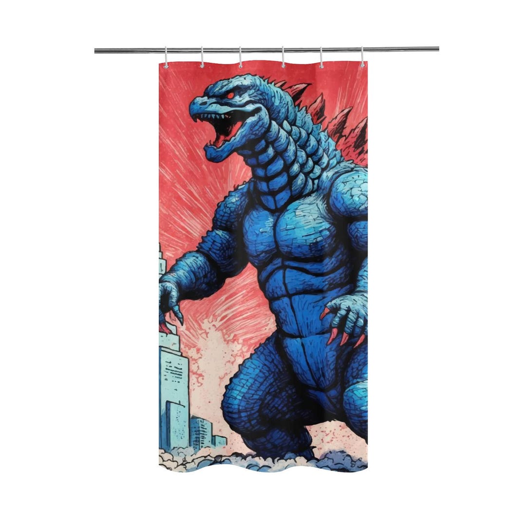 Shower Curtain 36"x 72" Godzilla Kaiju Godzillas Comics Retro Vintage ...