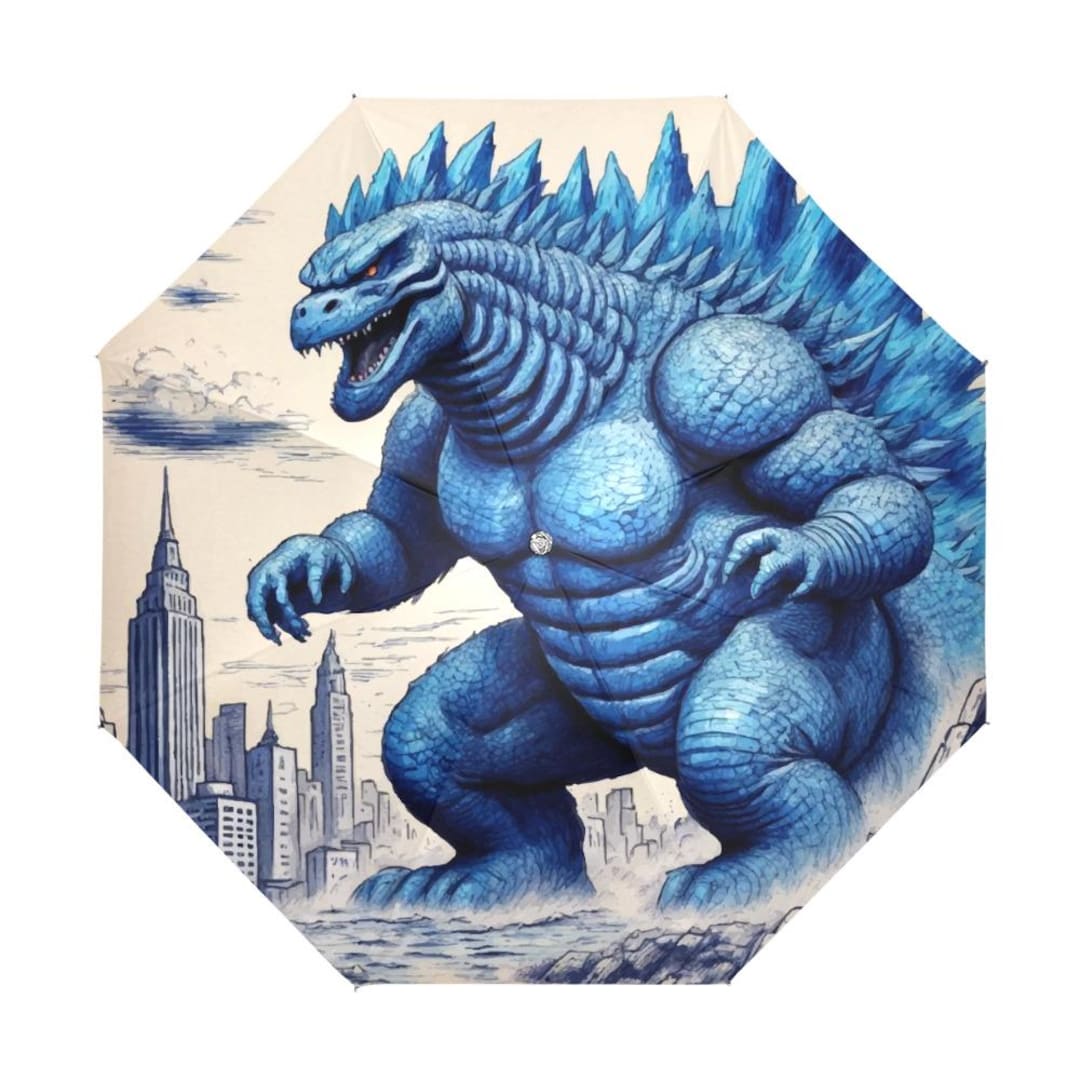 Kids Foldable UV Umbrella Kaiju Gojira Monster Godzilla Retro - Etsy