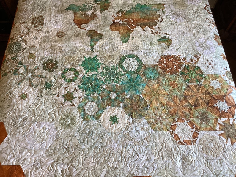 A World Map Quilt, One Block Wonder, for the Traveller or Not, Unique ...