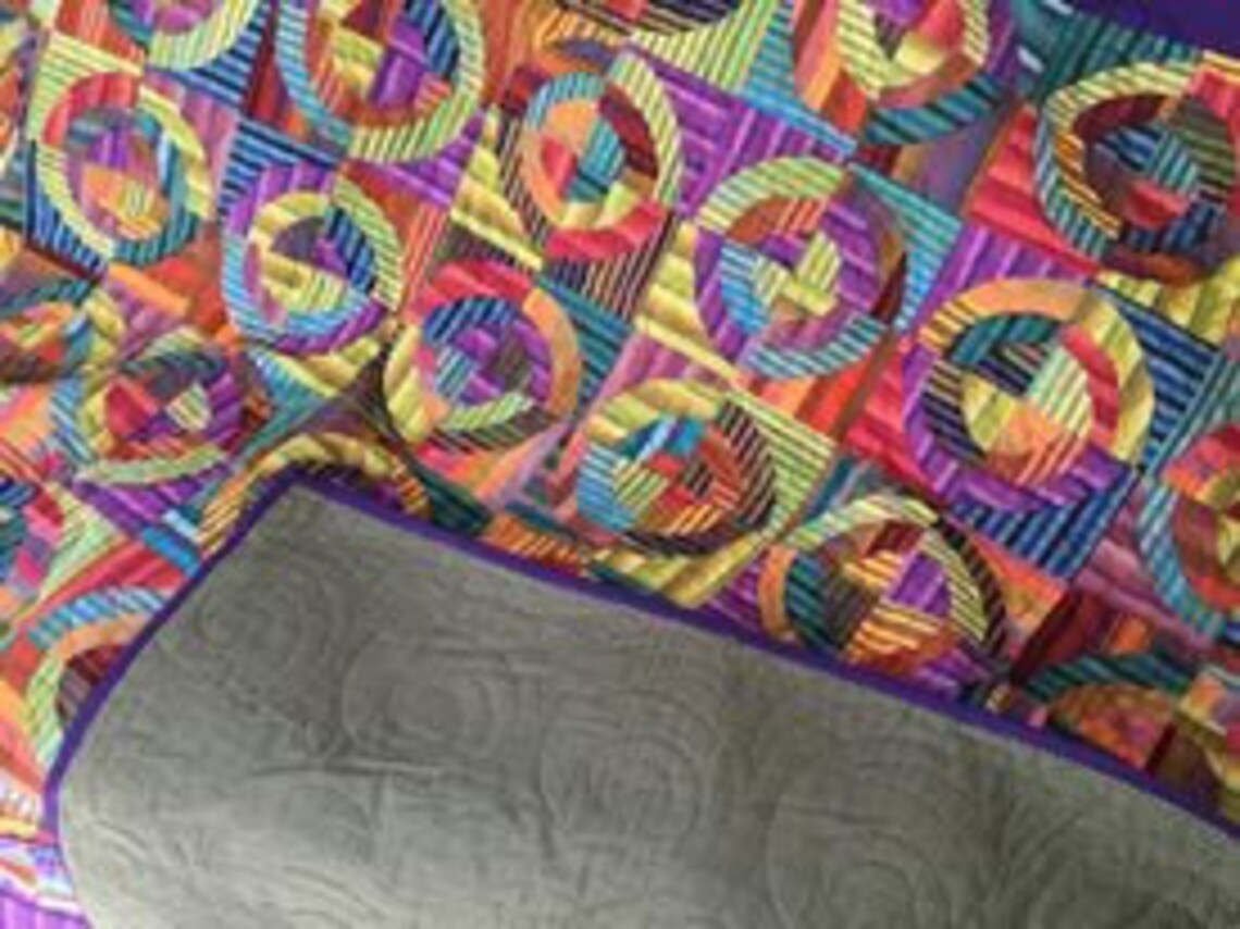 A Classic Bullseye Quilt, Kaffe Fassett Woven Stripes Fabric, Different ...