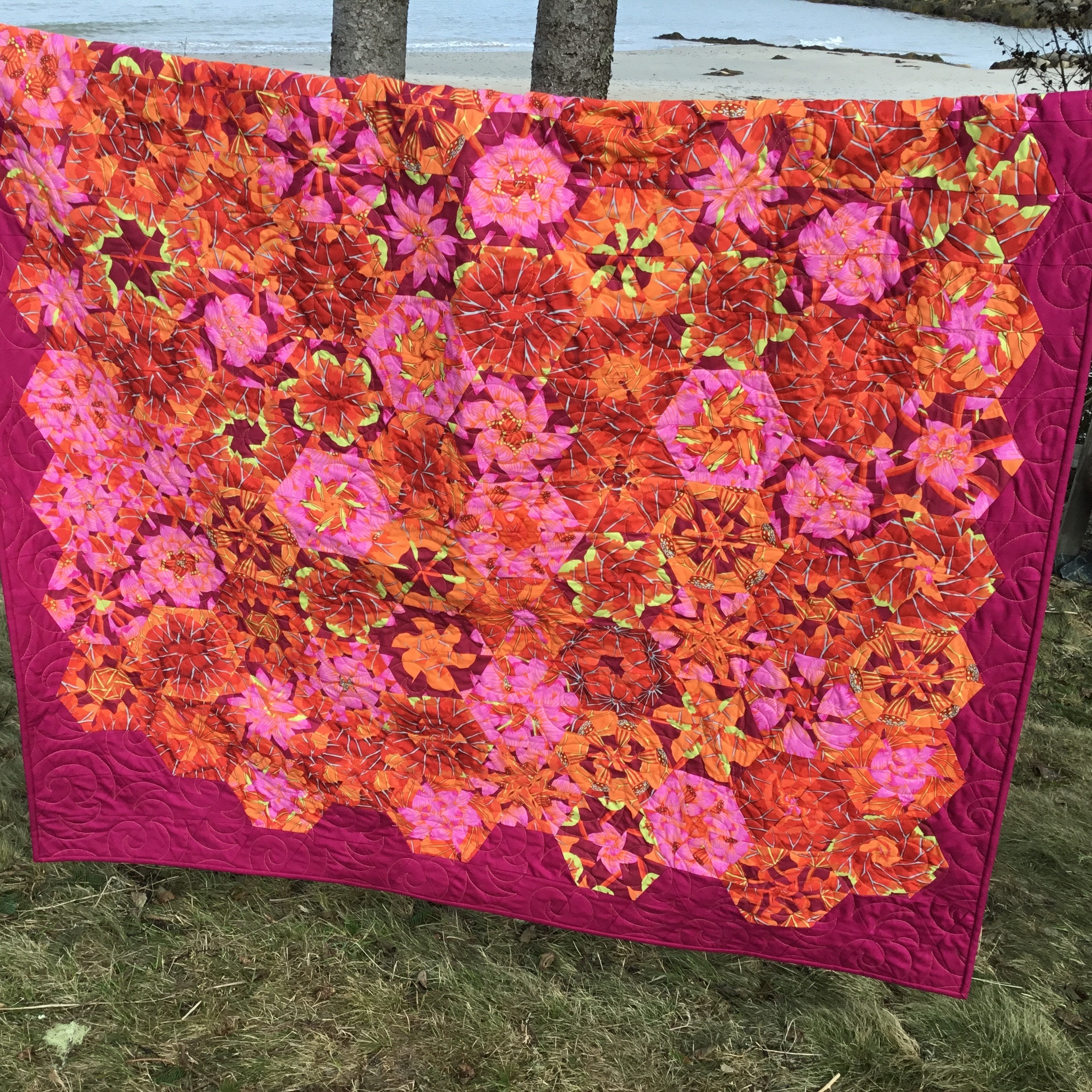 A Colourful, Cheerful One Block Wonder Quilt Using a Kaffee Fassett ...