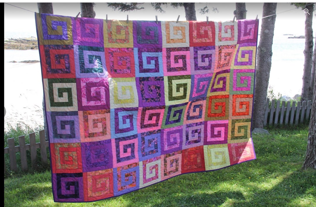 Colourful Batik Quilt, Traditional Greek Key, Nontraditional Colours ...