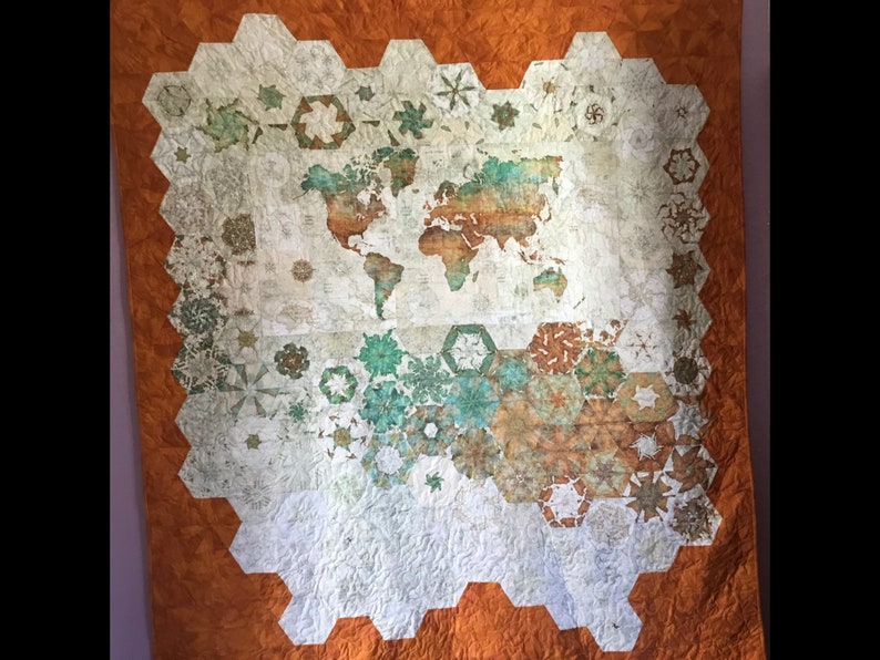 A World Map Quilt, One Block Wonder, for the Traveller or Not, Unique ...