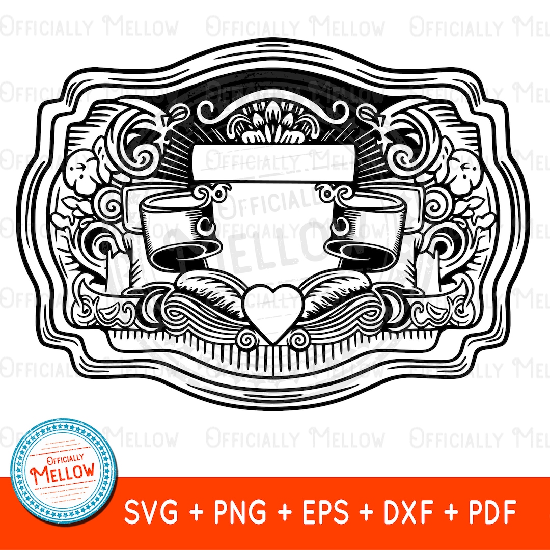 Belt Buckle Svg, Custom Buckle, Heart Buckle, Buckle SVG, Cowboy Gift ...