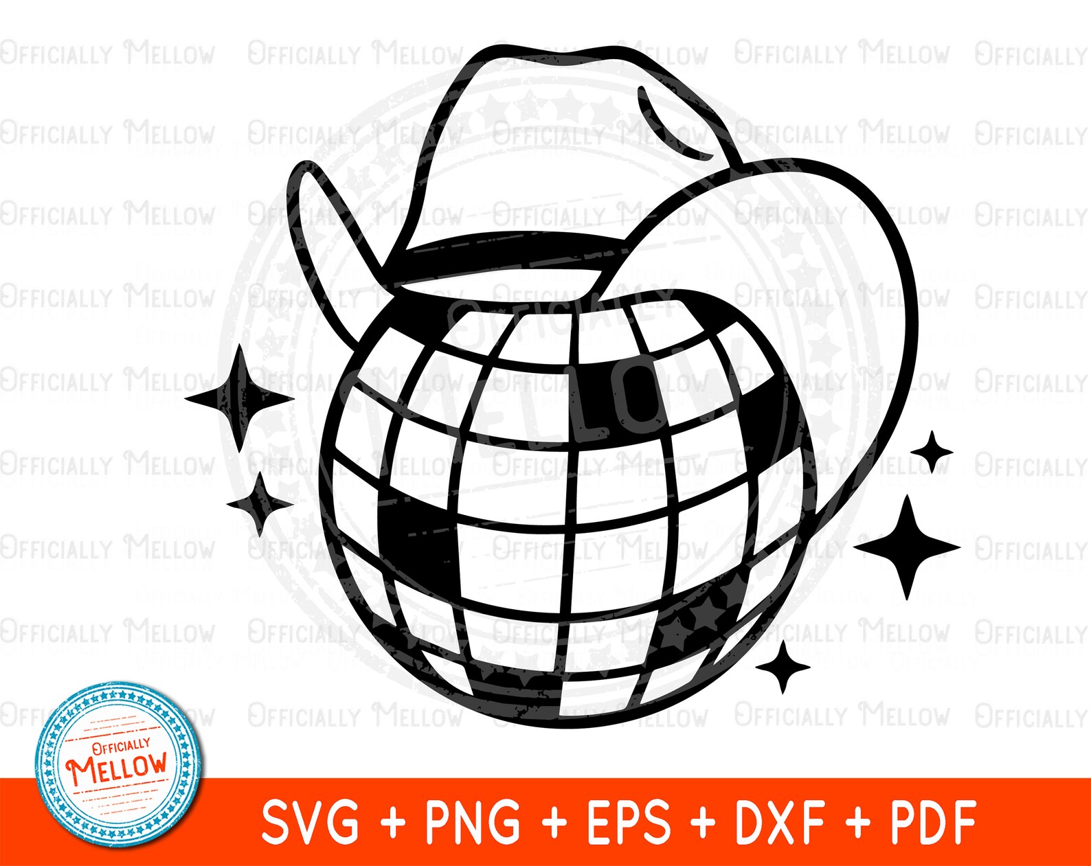 Disco Cowgirl SVG Disco Ball Cowboy Hat SVG Disco Ball SVG - Etsy