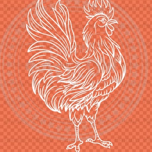 Rooster SVG, Rooster Clip Art, Rooster PNG, Rooster Vector, Rooster DXF ...