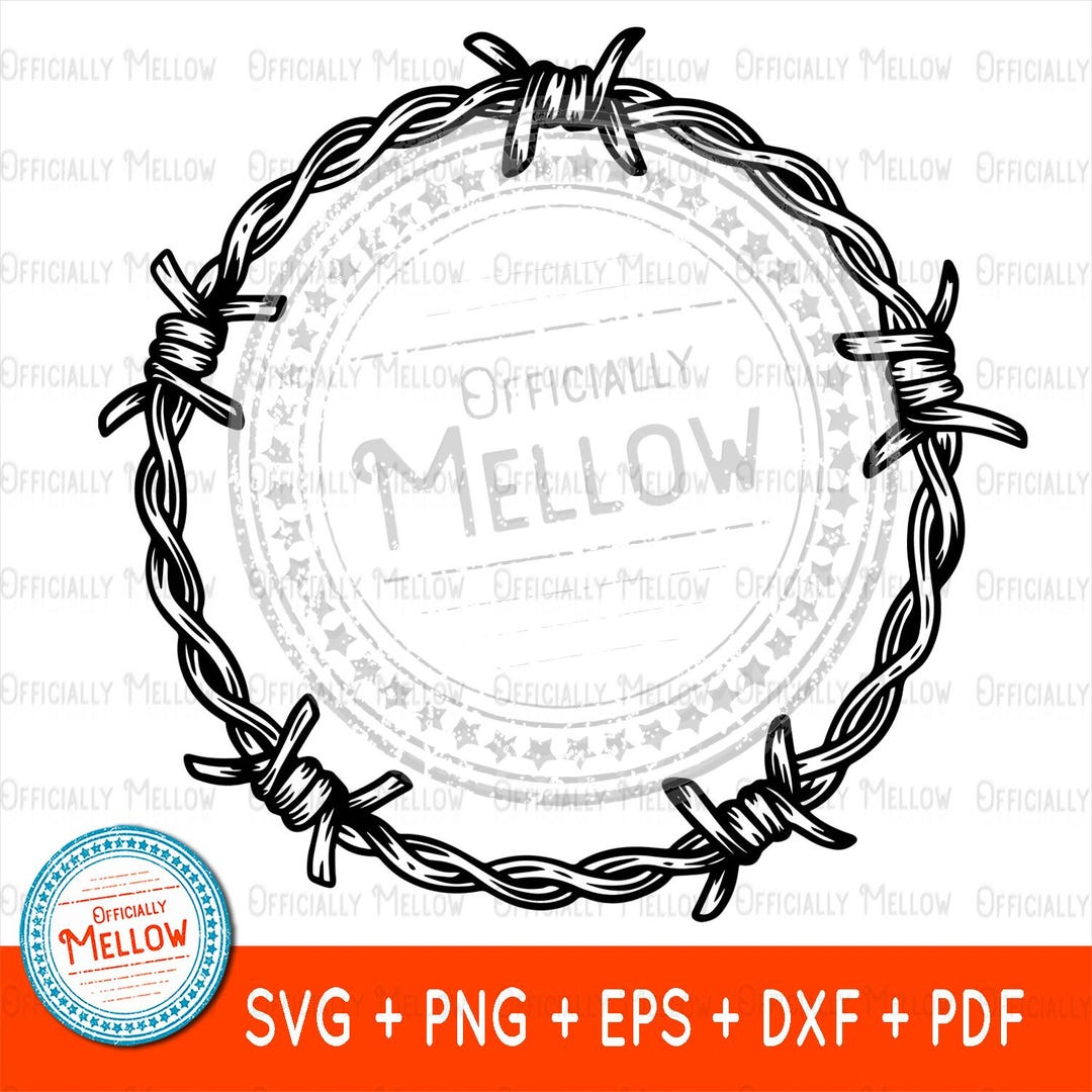 Barbed Wire Circle SVG, Wire Fence, Circle Frame, Western Frame SVG ...