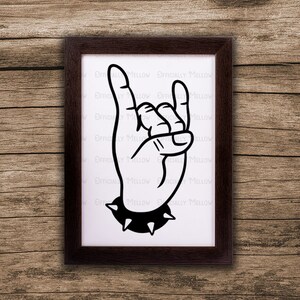 Rock Hand SVG, Rock and Roll Svg, Rock Horns, Rock Music Svg, Heavy ...