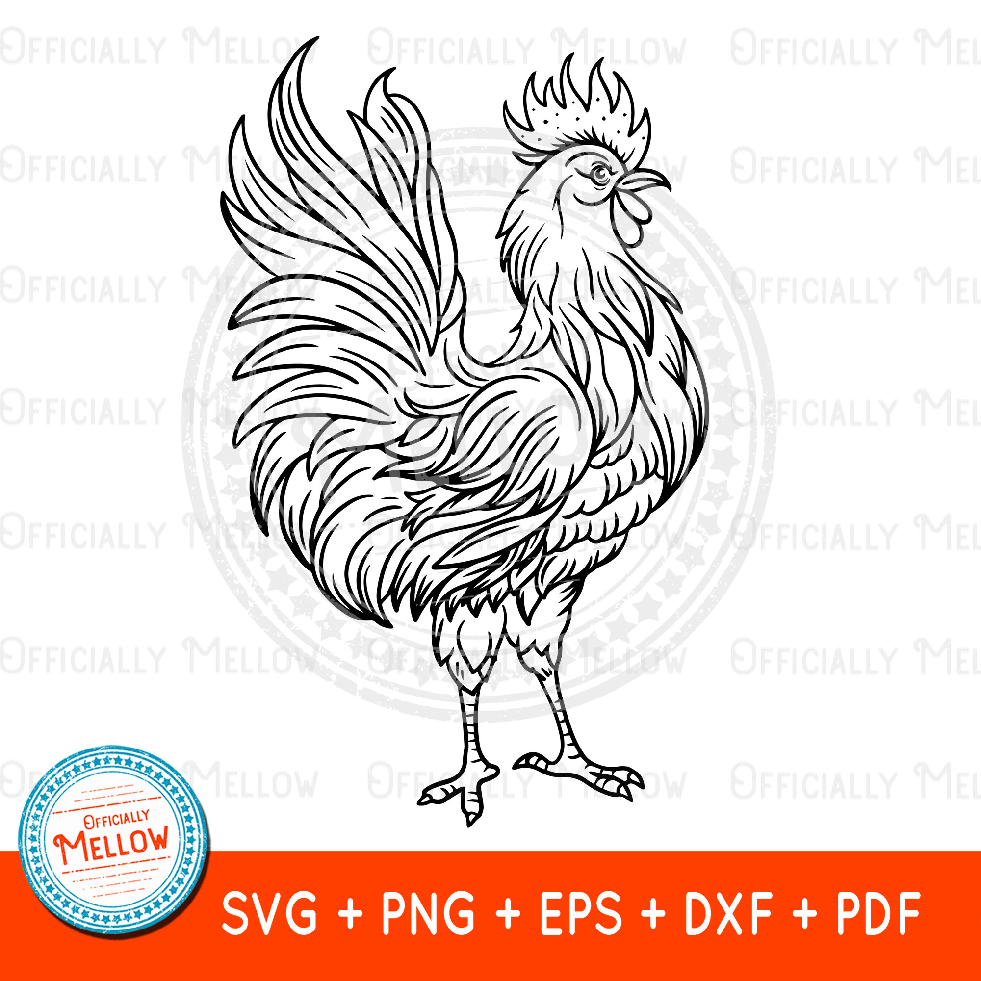 Rooster SVG, Rooster Clip Art, Rooster PNG, Rooster Vector, Rooster DXF ...
