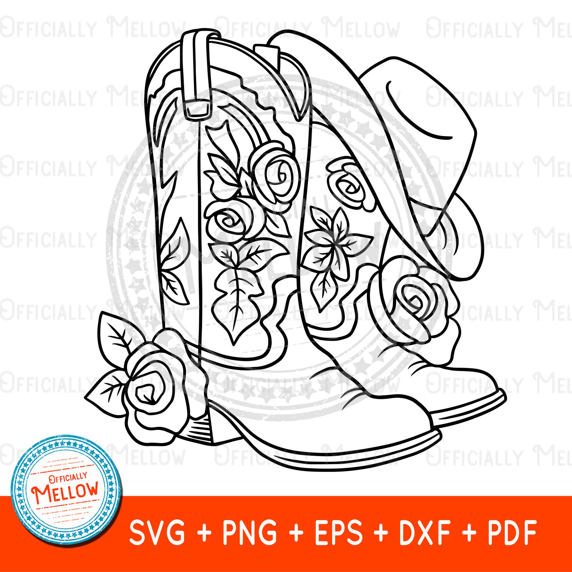 Cowgirl Boots With Flowers SVG Cowgirl Gifts for Girls - Etsy