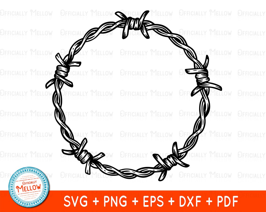 Barbed Wire Circle SVG, Wire Fence, Circle Frame, Western Frame SVG ...