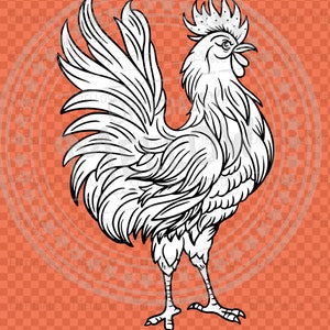 Rooster SVG, Rooster Clip Art, Rooster PNG, Rooster Vector, Rooster DXF ...
