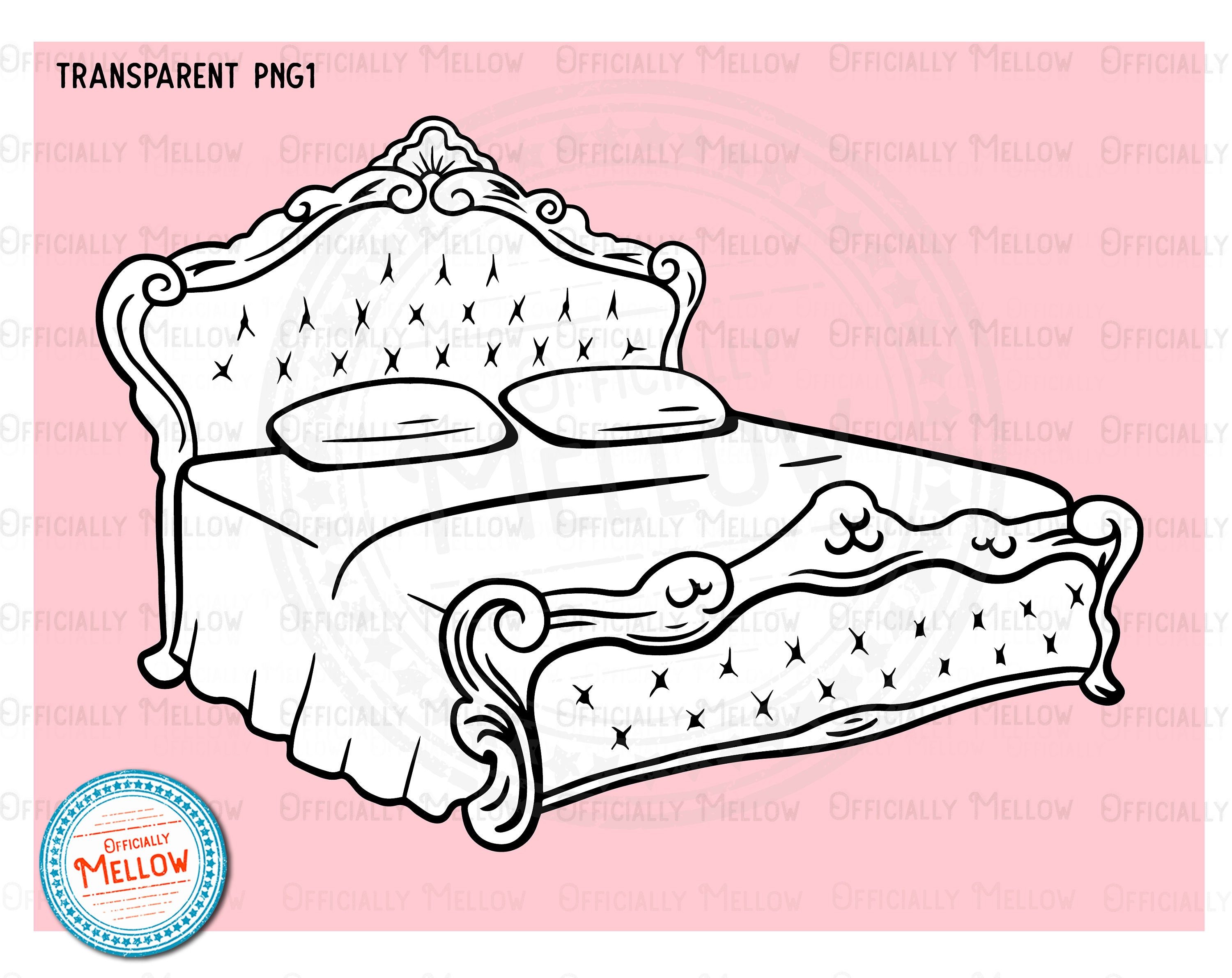 Bed SVG, Royal Bed, Sleeping SVG, Nap Queen, Bed Clip Art, Bed Vector ...