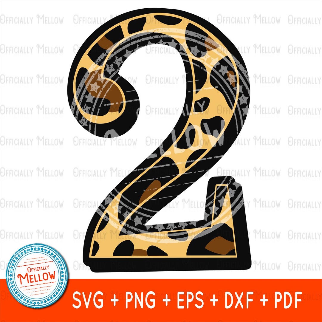 Leopard Print Number 2 SVG PNG: 2nd Birthday Gift (digital Download) - Etsy