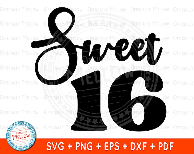 Sweet 16 SVG | Sixteenth Birthday SVG | 16th Birthday | Digital ...
