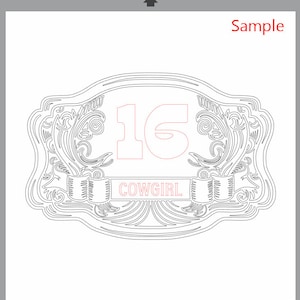 Blank Belt Buckle SVG: Cowgirl Rodeo Design (digital Download) - Etsy