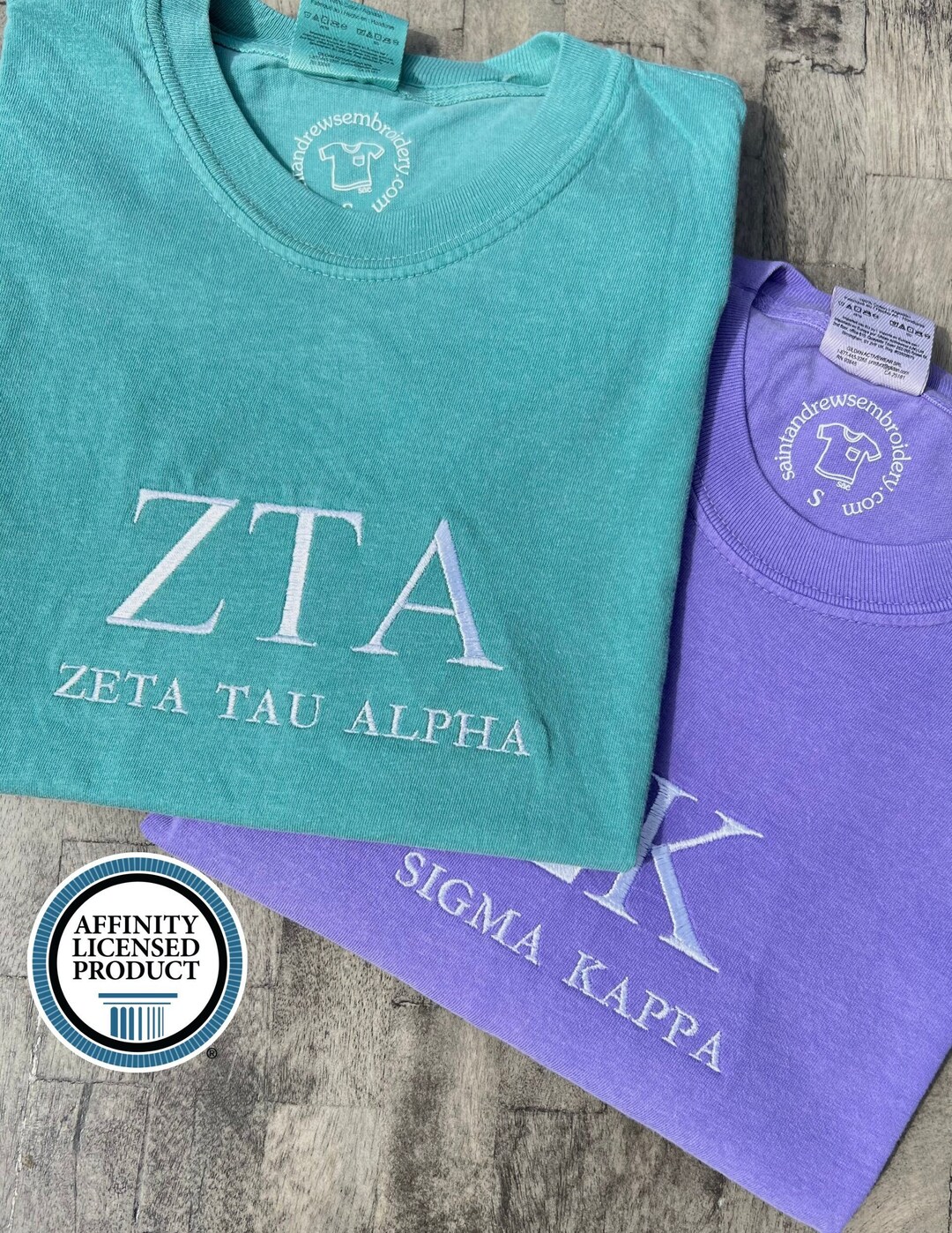 Embroidered Sorority Short Sleeve T-shirt Sorority Pullover Tee Greek ...