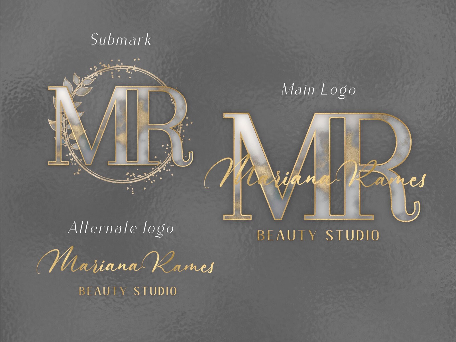 Marble Gold Monogram Logo Designbeauty Logojewellery - Etsy