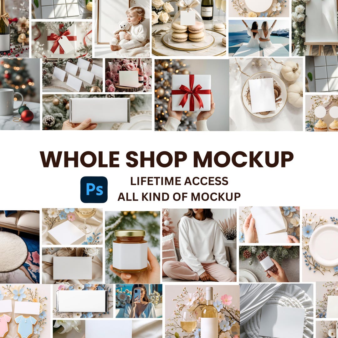 Whole Shop Mockup Bundle Pass,lifetime Access Entire Shop Bundle, All ...